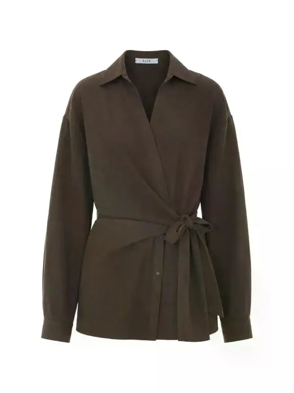 ELEH Bow-detail Wrap-style Shirt