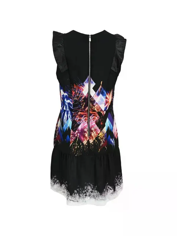 Sandro Firework-print Ruffled Dress