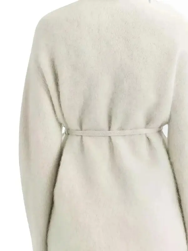 Soft Goat Belted V-neck Cardigan