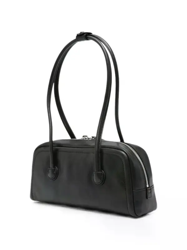 MARGESHERWOOD Logo-debossed Leather Shoulder Bag - Black