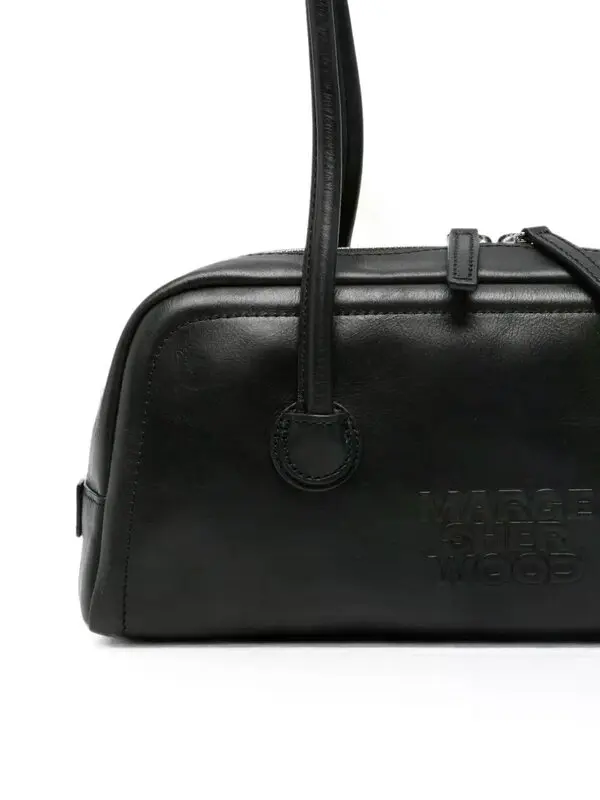 MARGESHERWOOD Logo-debossed Leather Shoulder Bag - Black