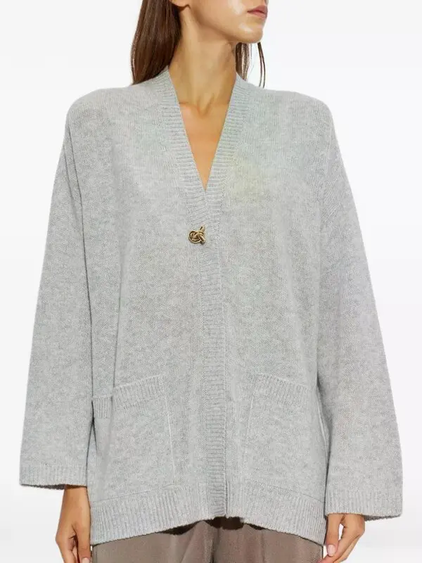 Fabiana Filippi Knot-detail Cashmere Cardigan - Grey