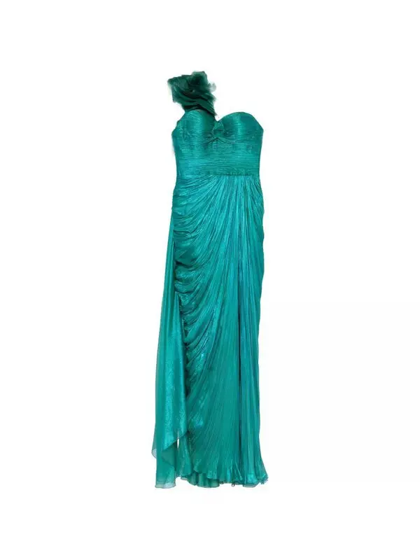 IRIS SERBAN Megan One-shoulder Floral-detail Maxi Dress