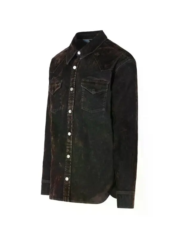 Amiri Flock Long Sleeve Denim Shirt