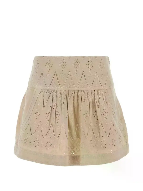 Isabel Marant Étoile Broderie Anglaise Mini Skirt - Neutrals