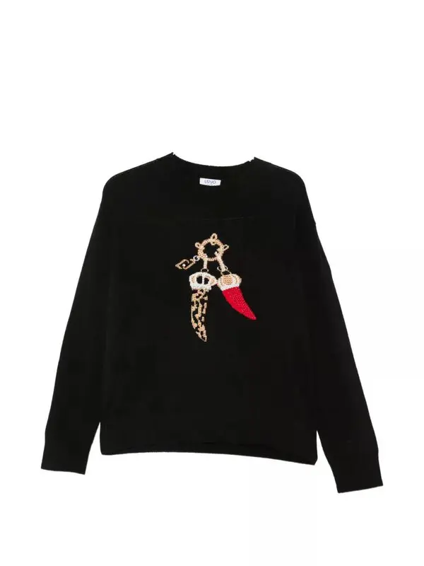 Liu Jo Long-sleeve Embellished Sweater