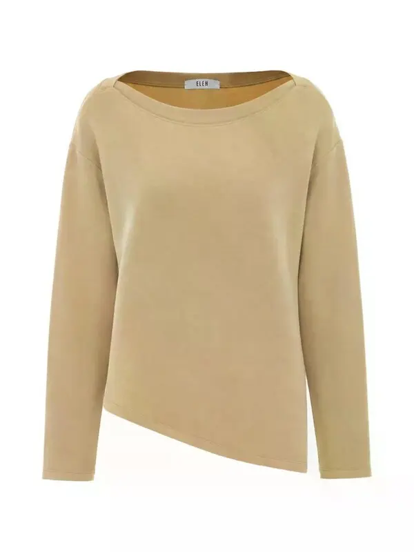 ELEH Asymmetric-hem Long-sleeve T-shirt