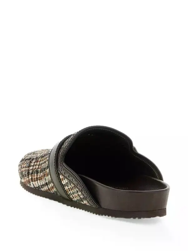 Brunello Cucinelli Dazzling Houndstooth-pattern Sequin-embellished Mules