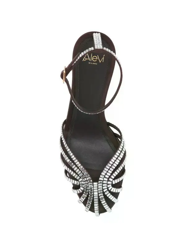 ALEVI MILANO Penelope Xtal Crystal-embellished Sandals - Brown