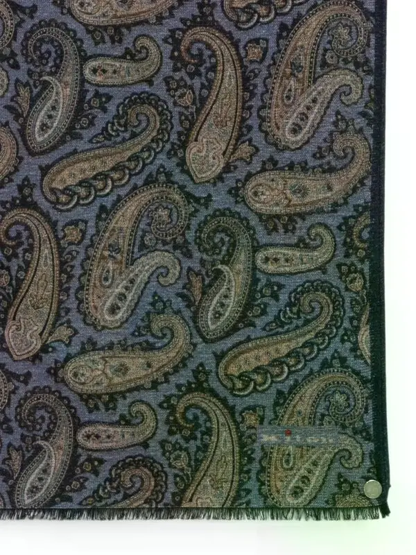 Kiton Paisley-print Fringed-edge Scarf