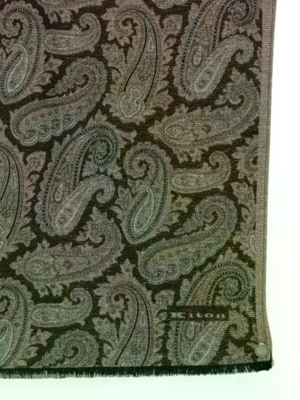 Kiton Paisley-print Fringed Scarf
