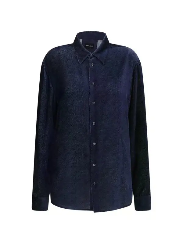 Giorgio Armani Devoré Velvet-twill Shirt