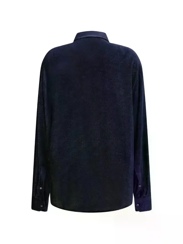Giorgio Armani Devoré Velvet-twill Shirt