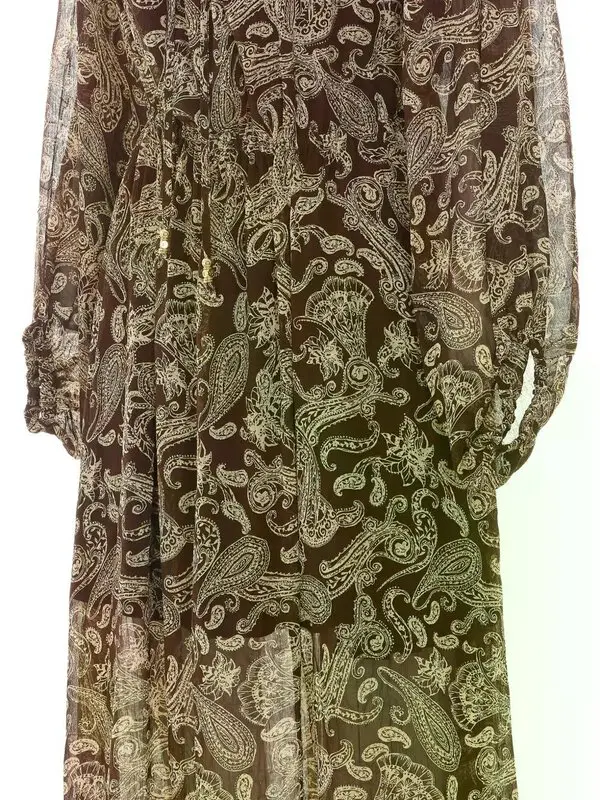 ELEH Paisley-print Drawstring-waist Midi Dress