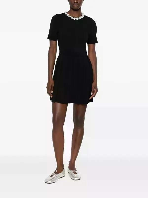 Sandro Pearl-embellished Pleated Mini Dress