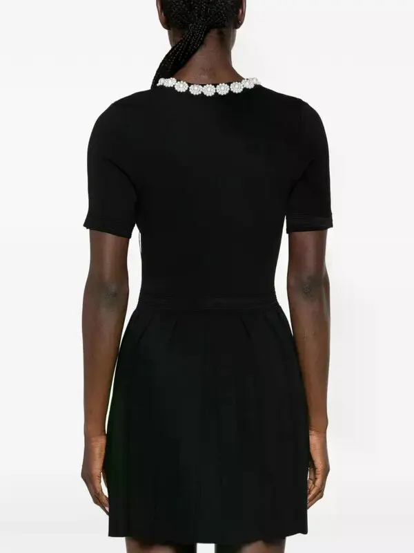 Sandro Pearl-embellished Pleated Mini Dress