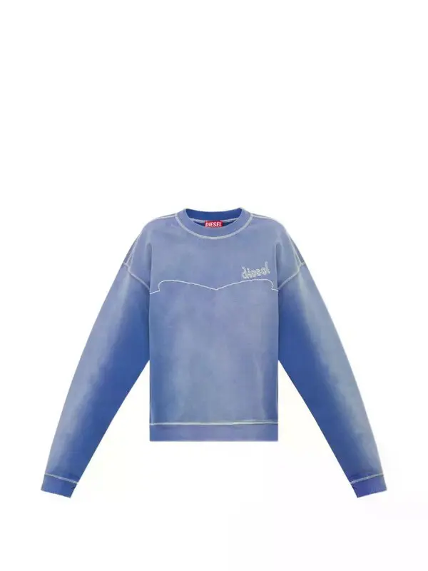 DIESEL® Cotton Sweatshirt With Logo Embroidery