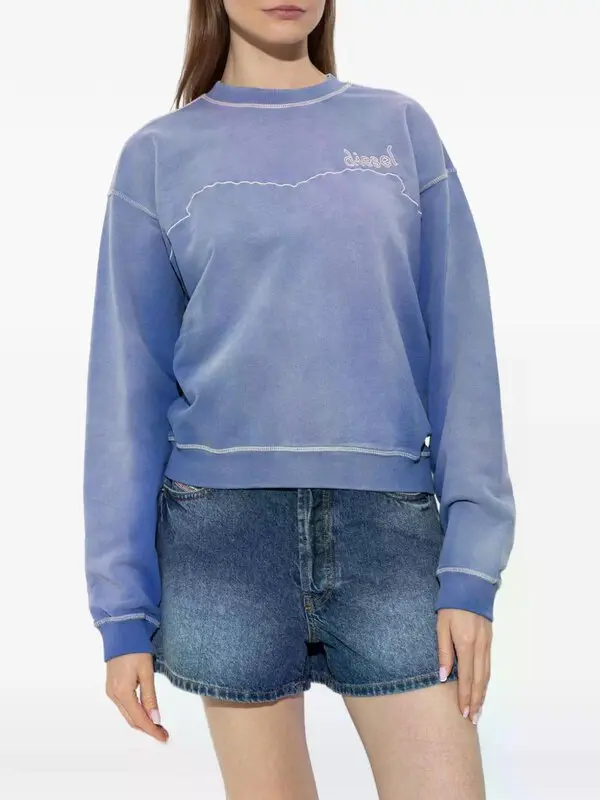 DIESEL® Cotton Sweatshirt With Logo Embroidery