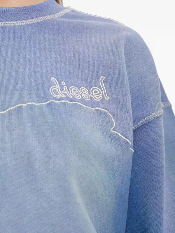 DIESEL® Cotton Sweatshirt With Logo Embroidery