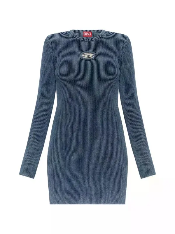 DIESEL® Ribbed-knit Long-sleeve Mini Dress