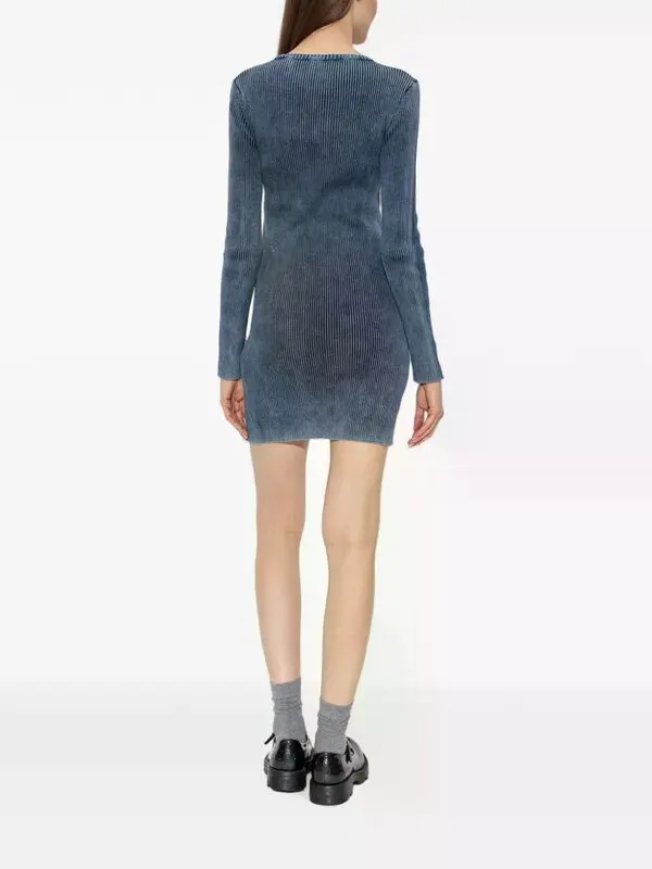 DIESEL® Ribbed-knit Long-sleeve Mini Dress