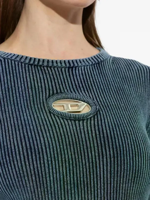 DIESEL® Ribbed-knit Long-sleeve Mini Dress