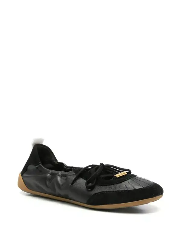 Chloé Kick Lace-up Ballet Flats - Black