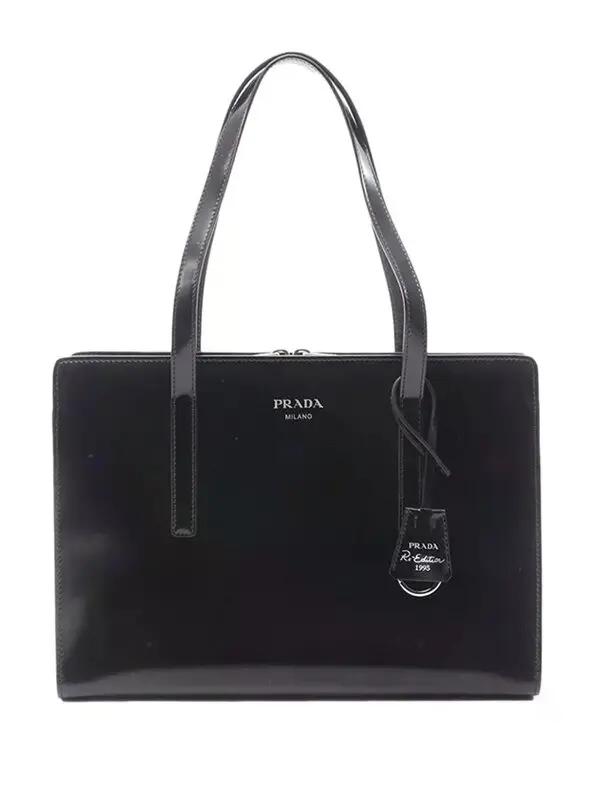 Prada 2019-2026 Medium Spazzolato Re Edition 1995 Tote Bag - Black