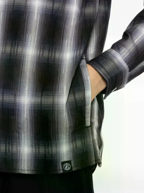 AGNES B. Check-pattern Hooded Shirt