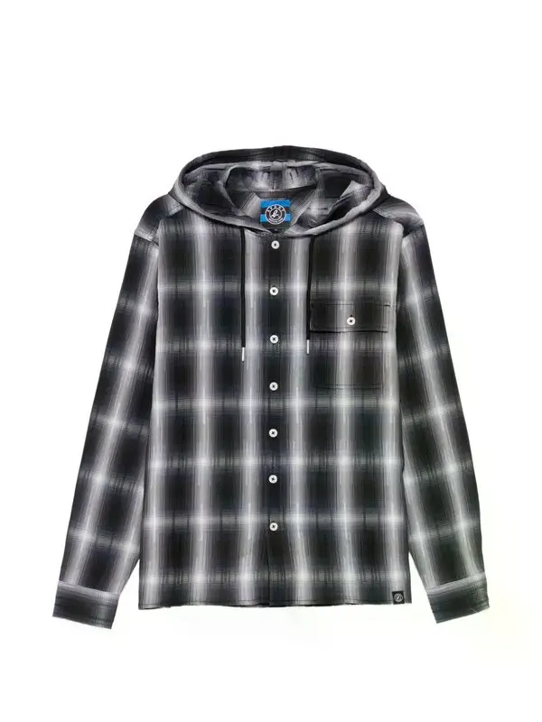 AGNES B. Check-pattern Hooded Shirt