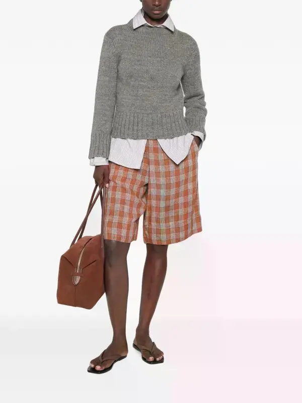 Momoni Checked Pull-on Shorts