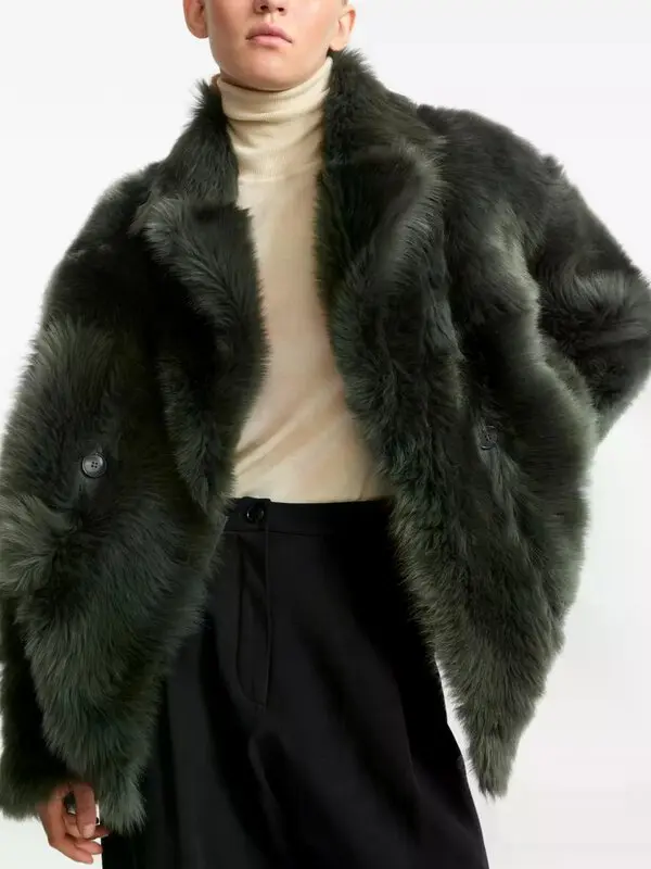 YVES SALOMON Toscana Shearling Double-breasted Jacket
