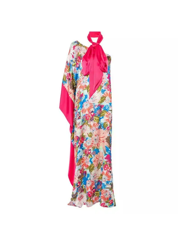ALESSANDRO LEGORA Floral-print One-shoulder Maxi Dress