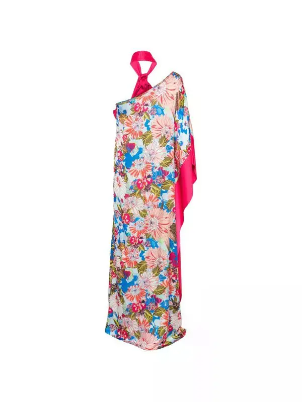 ALESSANDRO LEGORA Floral-print One-shoulder Maxi Dress