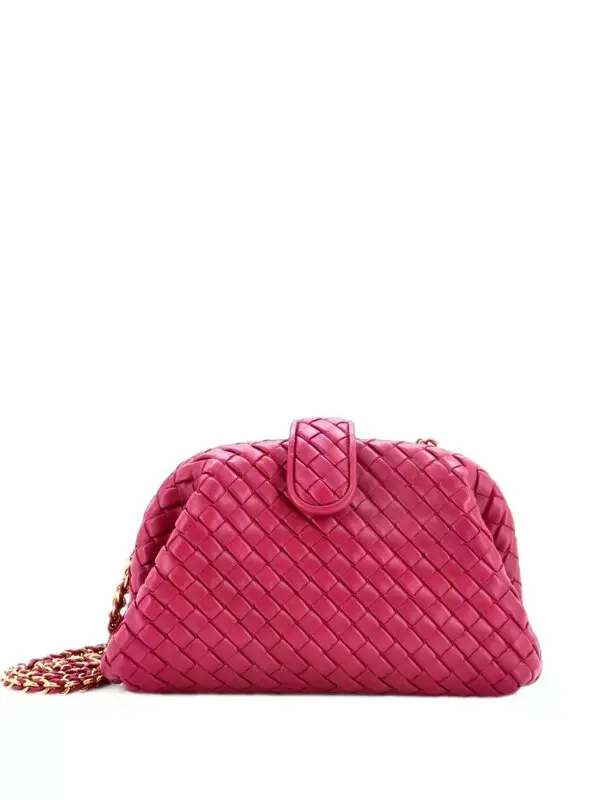 Bottega Veneta Lauren 1980 With Chain Intrecciato Nappa Teen Clutch Bag - Pink