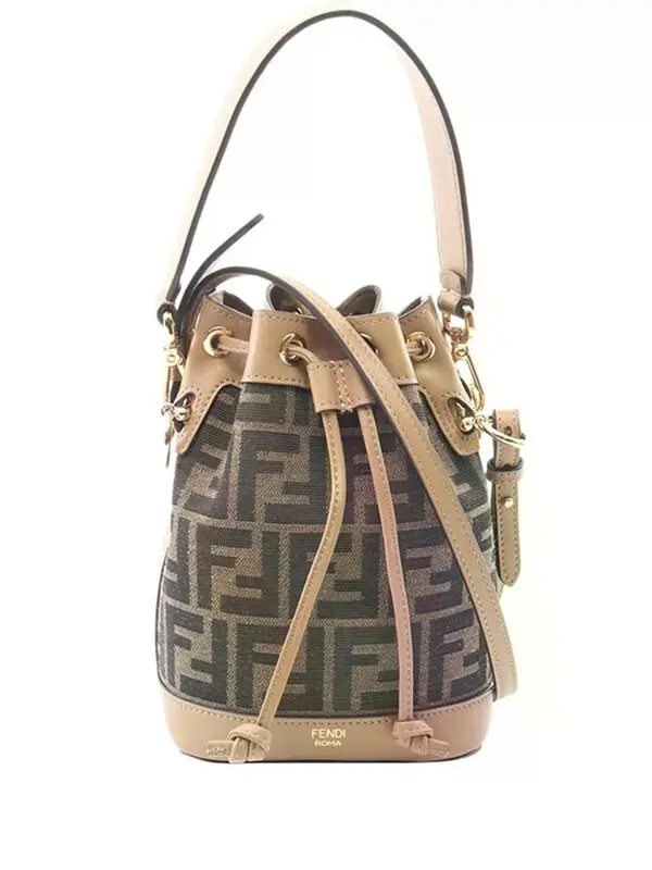 Fendi 2010-2026 Mini Zucca Canvas Mon Tresor Bucket Bag Satchel - Brown