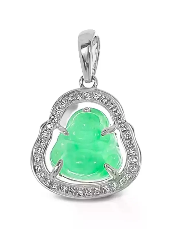 DANA REBECCA DESIGNS Mini Buddha Jade And Diamond Pendant