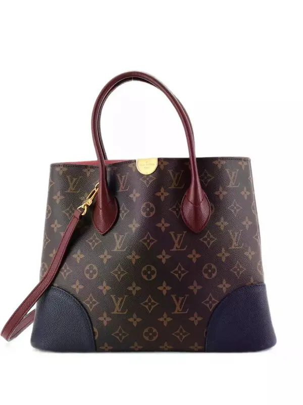 LOUIS VUITTON Flandrin Handbag Monogram Canvas And Leather Tote Bag - Blue