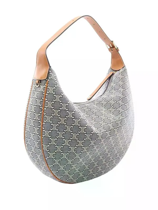 Celine 20th Century Large Triomphe Coated Canvas Lulu Hobo Bag