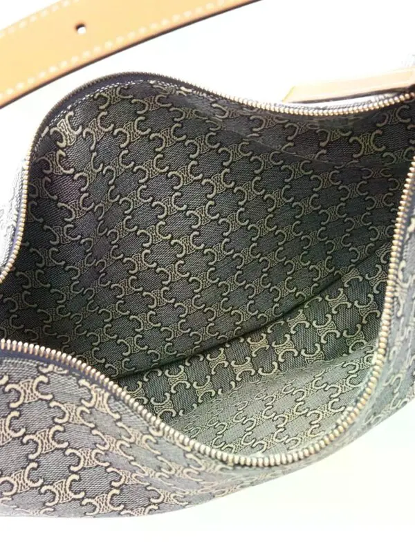 Celine 20th Century Large Triomphe Coated Canvas Lulu Hobo Bag