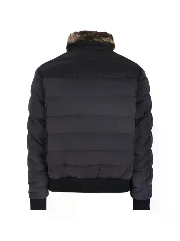 MOORER Fur-collar Quilted Jacket