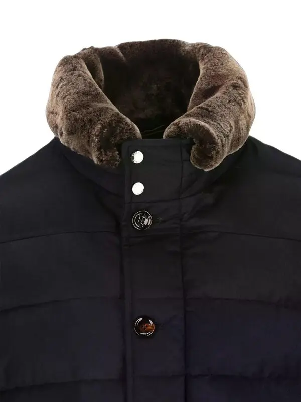 MOORER Fur-collar Quilted Jacket