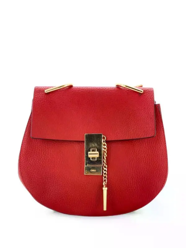 Chloé Drew Leather Small Crossbody Bag - Red