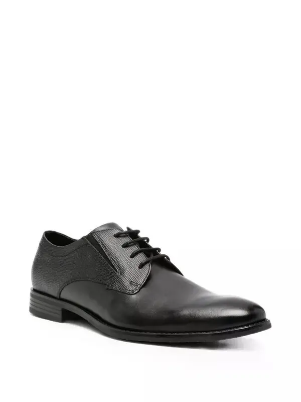 BUGATTI Textured-panel Leather Derby Shoes