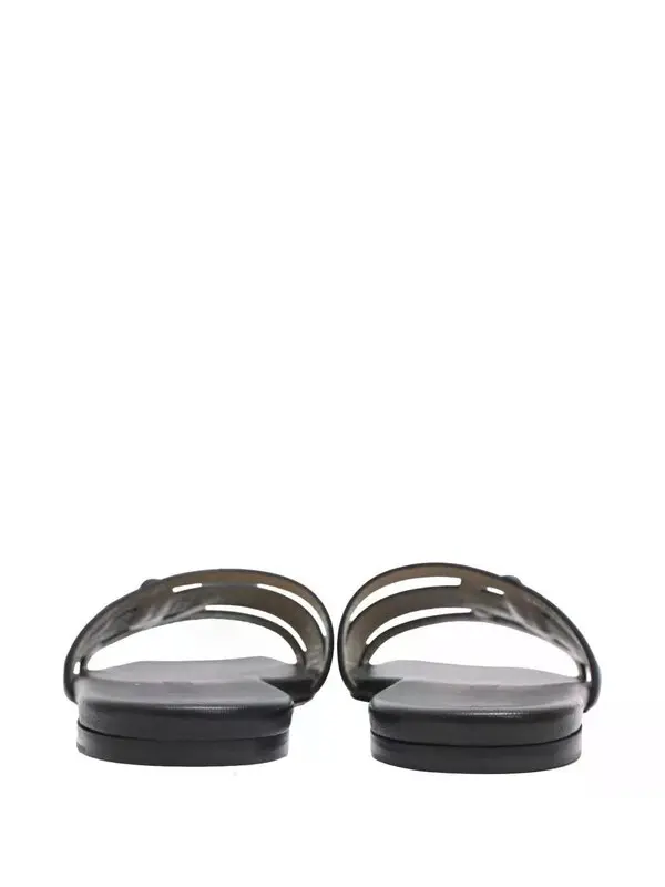 JIMMY CHOO Laran Leather Slides - Black