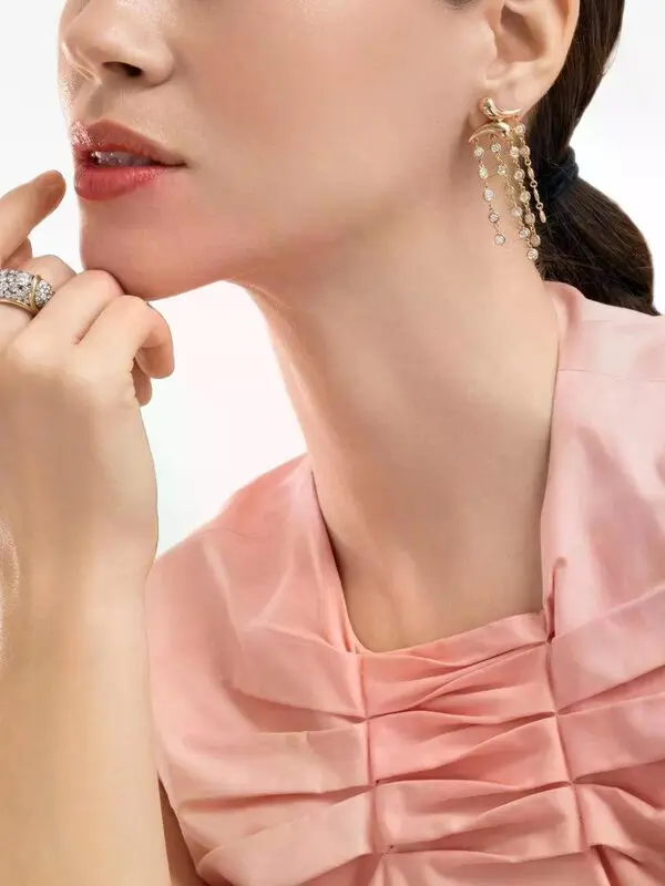 MASON & BOOKS Boomerang Diamond Tassel Earrings