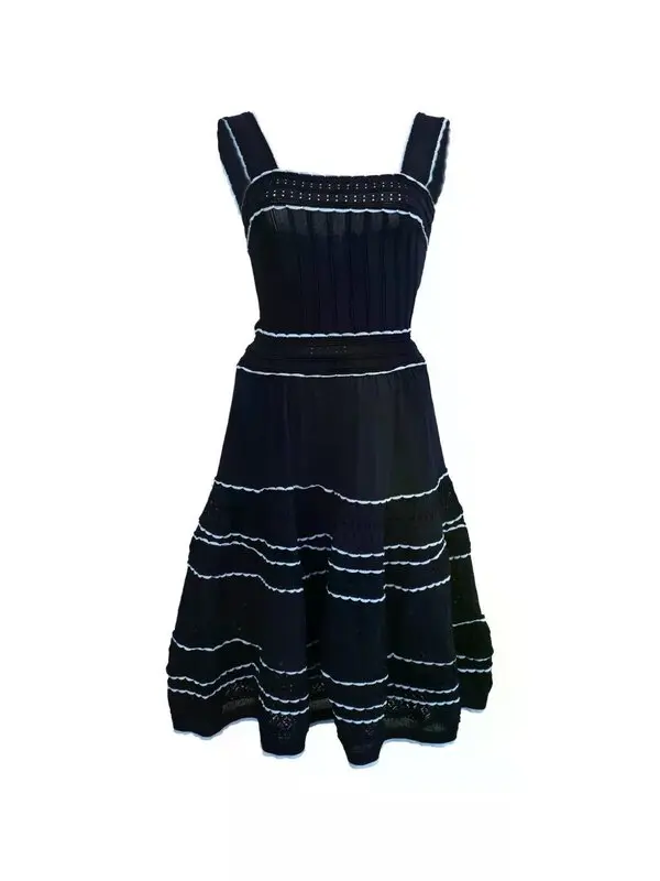 Sandro Pointelle-knit Fit-and-flare Dress