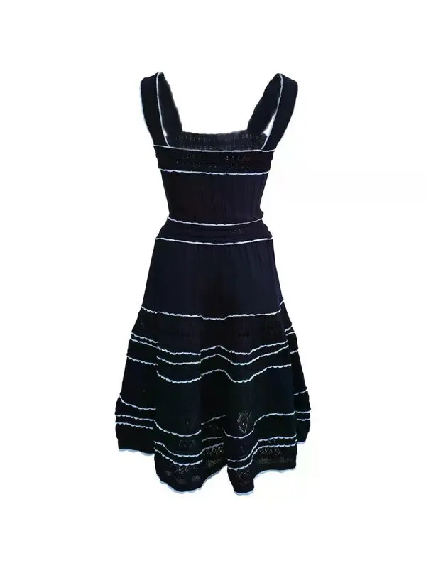 Sandro Pointelle-knit Fit-and-flare Dress