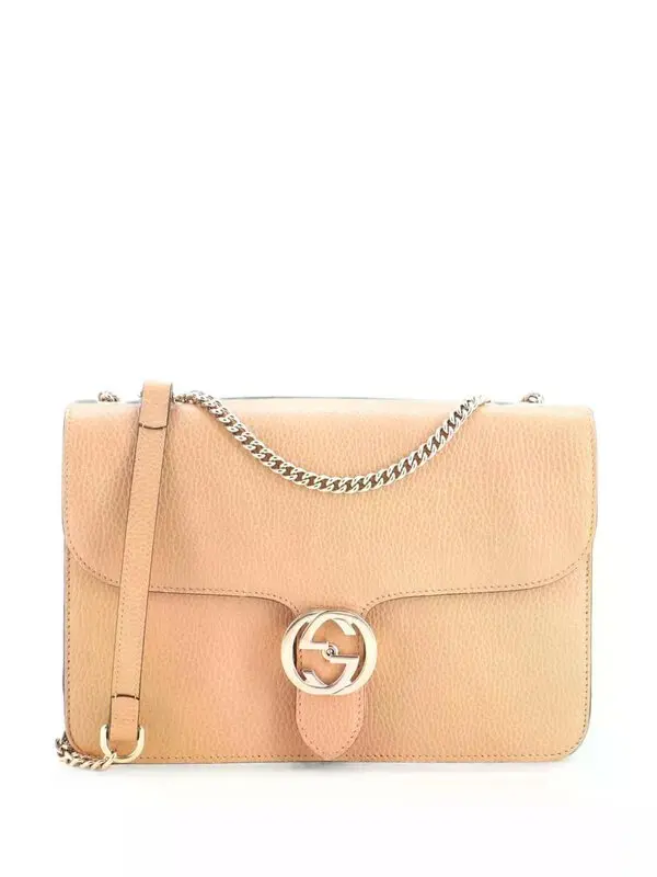 Gucci Interlocking Leather Medium Shoulder Bag - Neutrals