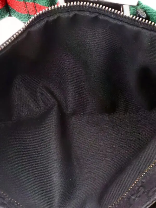 Gucci Vintage Double Gg Canvas With Leather Small Belt Bag